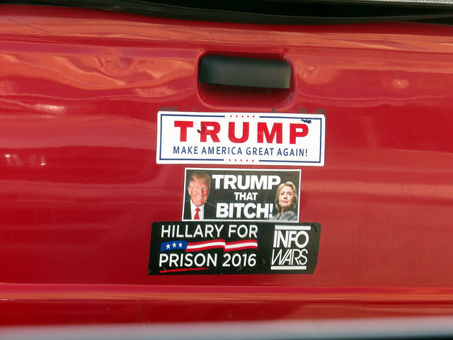 Man In Red Truck With 3 “Trump” Bumper Stickers Publicly Outs Himself ...